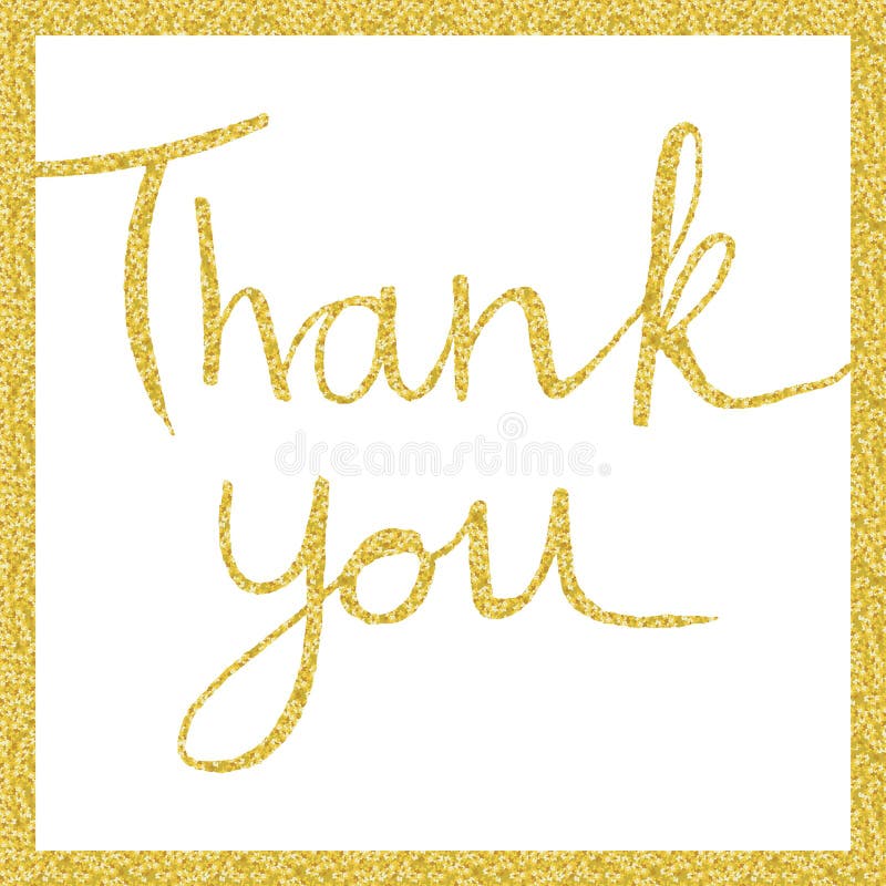 Thank You Gold Text Background Vector Illustration Design Id Card Image ...