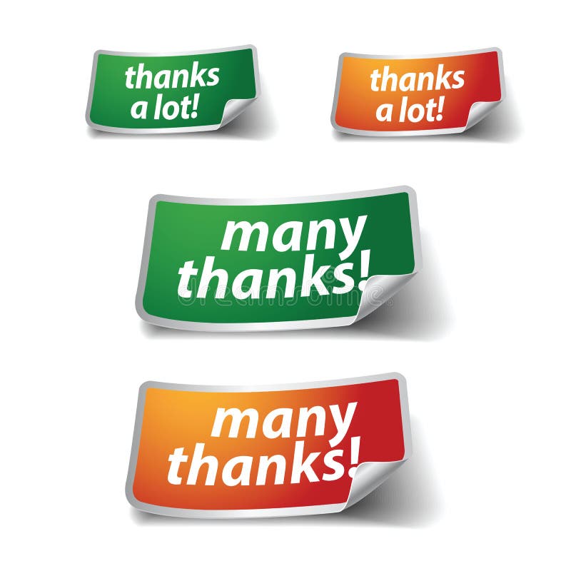 Thank You, Thank a Lot Label Set Stock Vector - Illustration of sign ...