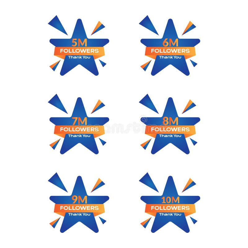 Thank You 5M,6M, 7m,8m,9m,10m Followers Template Design Stock ...