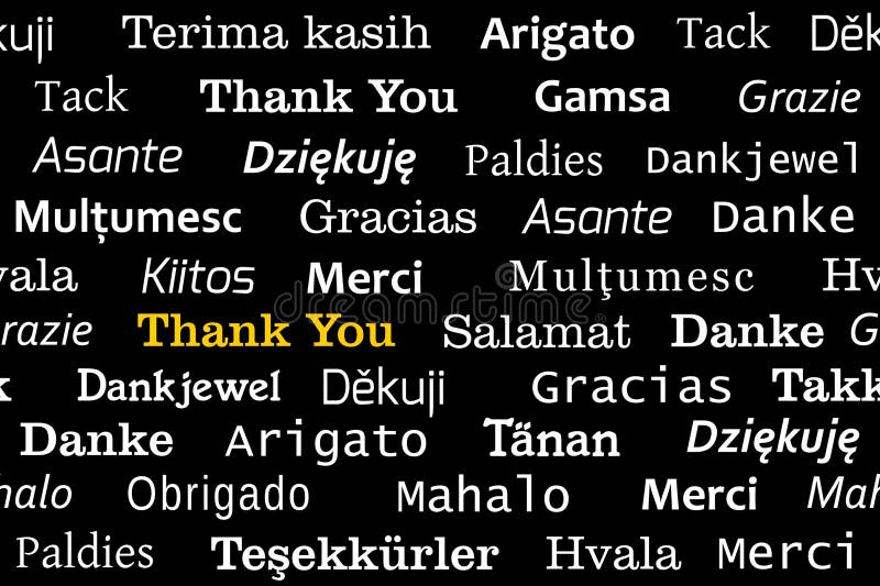 Thank You Many Languages Seamless Texture Stock Vector - Illustration ...
