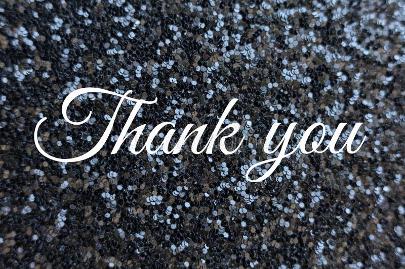 Thank You Card Banner Black Glitter Background Stock Photos - Free ...