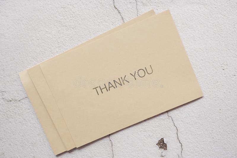 Thank You Message on a Card on Table Stock Image - Image of envelope ...