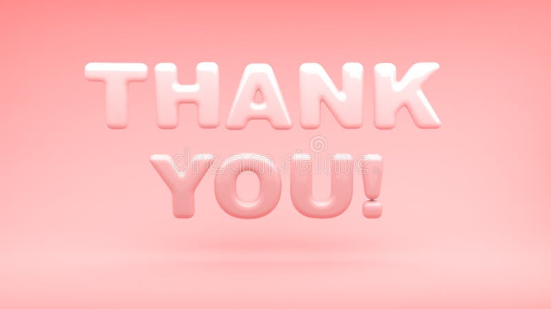 Thank You Message - 3D Render Illustration Stock Illustration ...