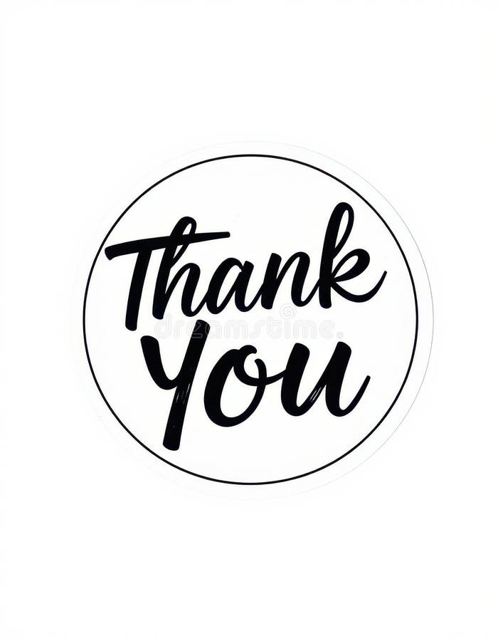 Thank You Message in Elegant Script on a Circular Background Suitable ...