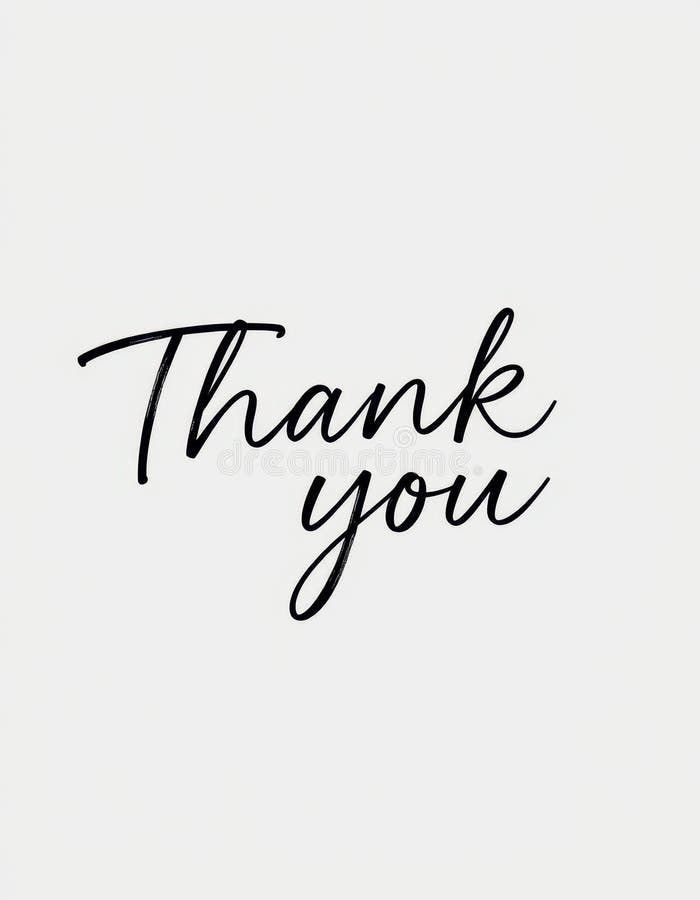 Thank You Message Elegantly Written in Cursive on a Light Background ...