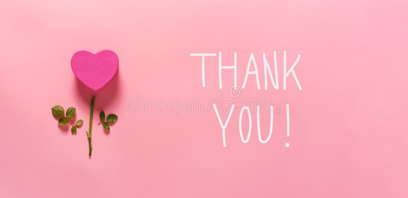 Thank You Message with Heart Flower Stock Image - Image of grateful ...