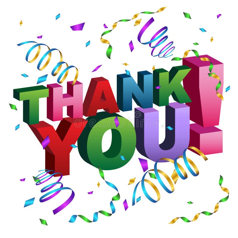 Colorful Thank You stock vector. Illustration of graphic - 25014697