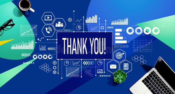 Thank You Message with Laptop Computer Stock Image - Image of digital ...