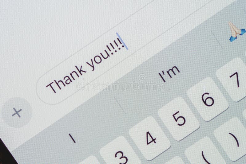 A Thank You Message on a Mobile Device Stock Photo - Image of mobile ...