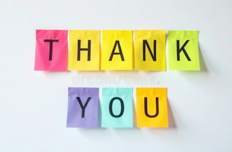 Thank You Message on Multi-colored Stickers Stock Illustration ...