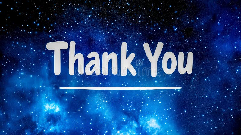 Thank You Message Over Blurred Starry Night Background Stock Photo ...