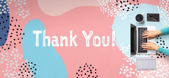 Thank You Message with Person Using Laptop Stock Photo - Image of ...