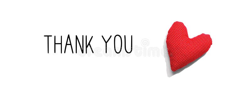 Thank You Message with a Red Heart Cushion Stock Photo - Image of ...