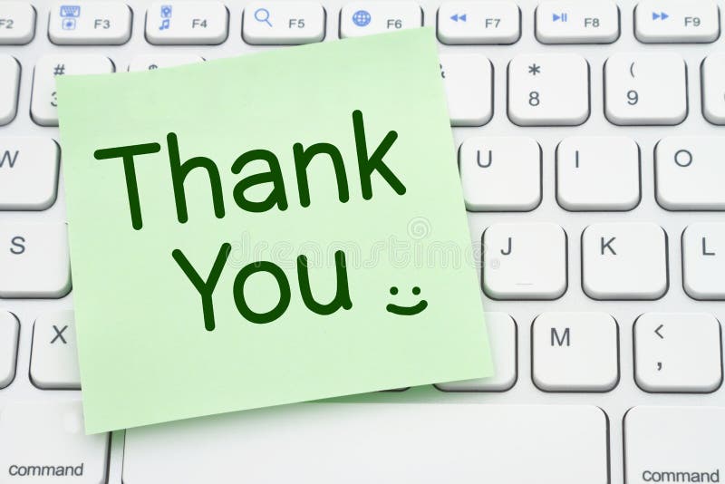 Thank You Message on a Sticky Note on a Computer Keyboard Stock Image ... Thank You Message on a Sticky Note on a Computer Keyboard Stock Image ...