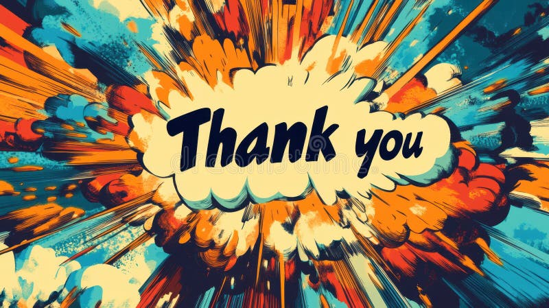 Thank You Message in Vibrant Comic Explosion Stock Illustration ...