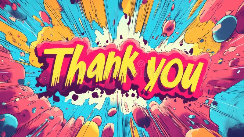 Thank You Message in Vibrant Comic Explosion Stock Illustration ...
