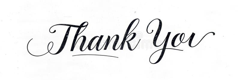 Thank You Message Written in Elegant Cursive Font on a White Background ...