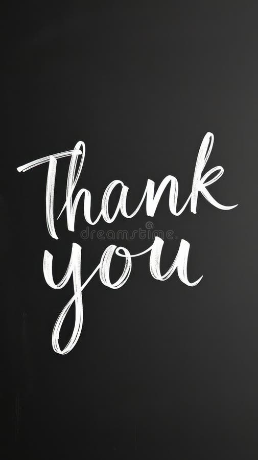 Thank You Message Displayed Elegant Script Dark Background Conveying ...