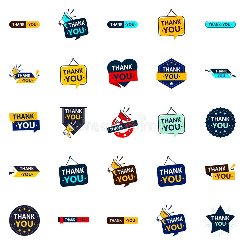 Thank You 25 Modern Vector Designs To Say Thank You Stock Vector ...