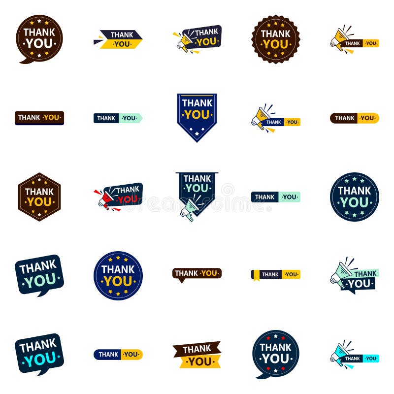 Thank You 25 Modern Vector Designs To Say Thank You Stock Vector ...