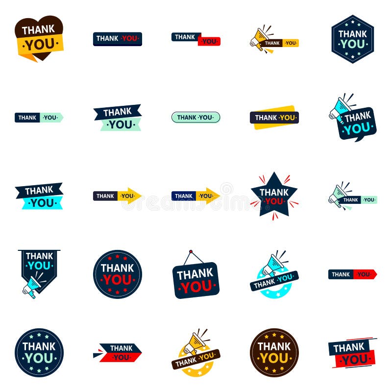 Thank You 25 Modern Vector Elements for a Contemporary Twist on Thanks ...