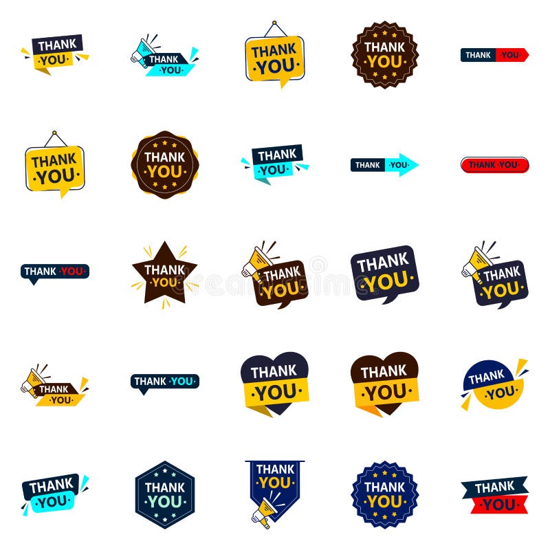 Thank You 25 Modern Vector Elements To Express Your Gratitude Stock ...