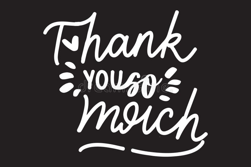 Thank You so Much Card Hand Drawn Greetings Lettering Stock Vector ...