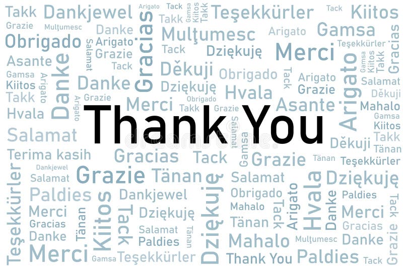 Thank You Multiple Languages Word Collage Stock Vector - Illustration ...