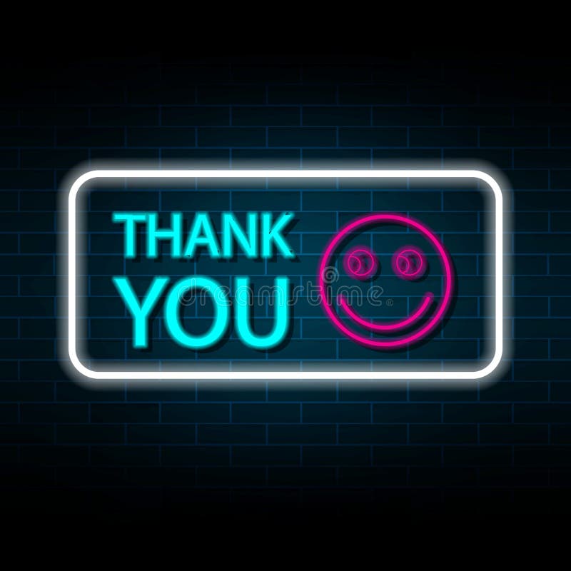 Thank You Neon Style Vector Illustration Stock Vector - Illustration of ...