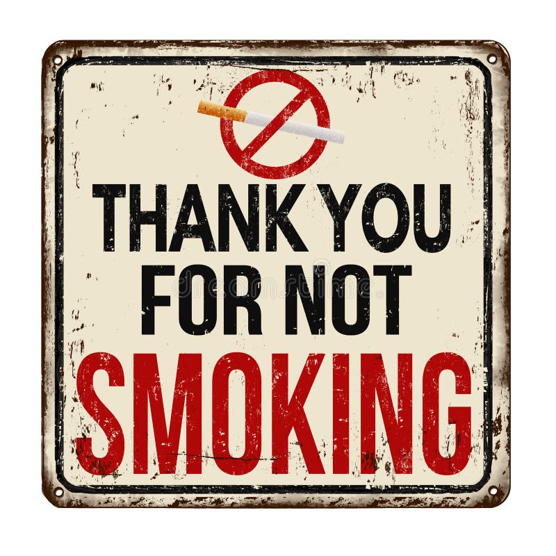 Thank You For Not Smoking Vintage Metal Sign Stock Vector