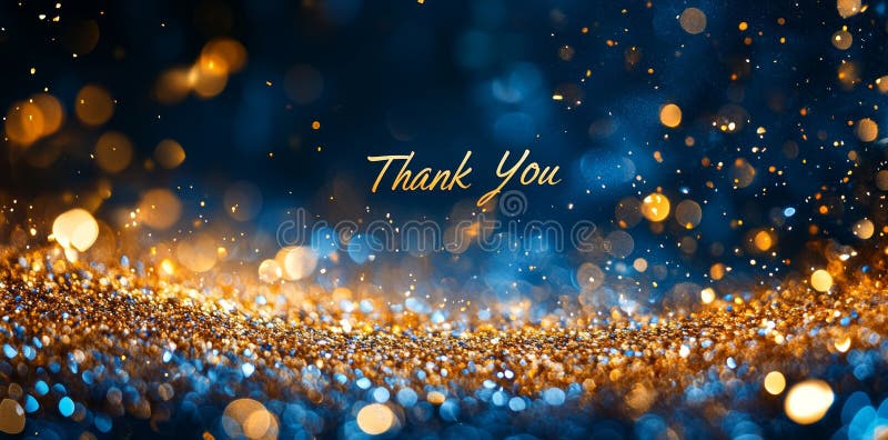 A Thank You Note Adorned with Glitter, Stock Art, Gold Bokeh, and ...