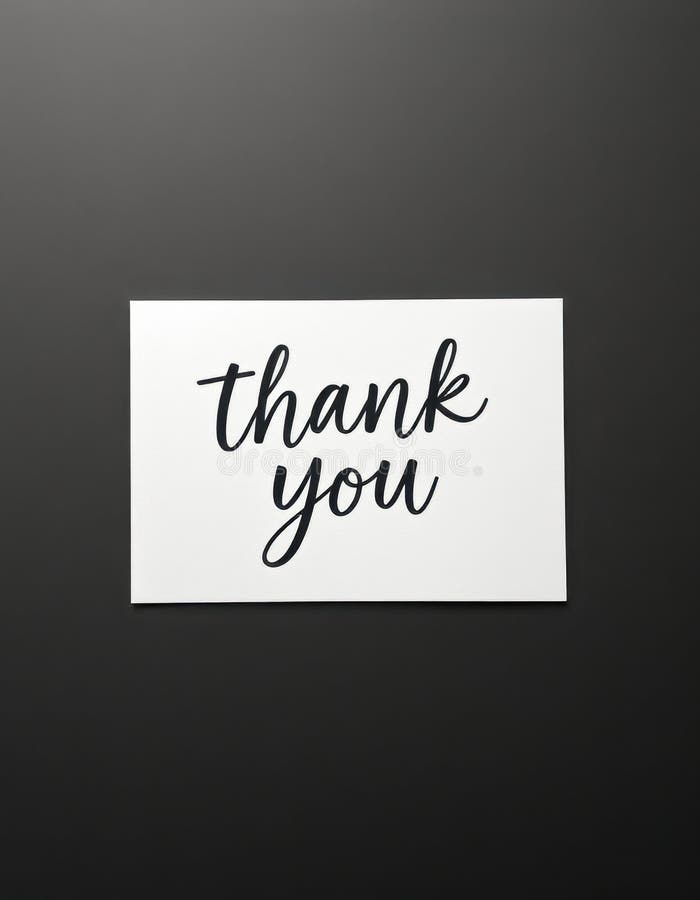 Thank You Note Displayed on a Dark Background Emphasizing Gratitude and ...