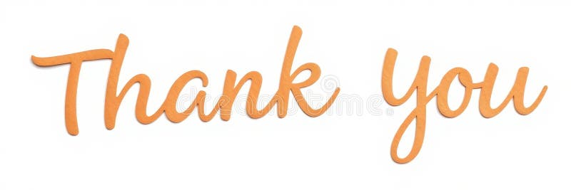 Thank You Note in Elegant Script Featuring Warm Orange Color on a Plain ...