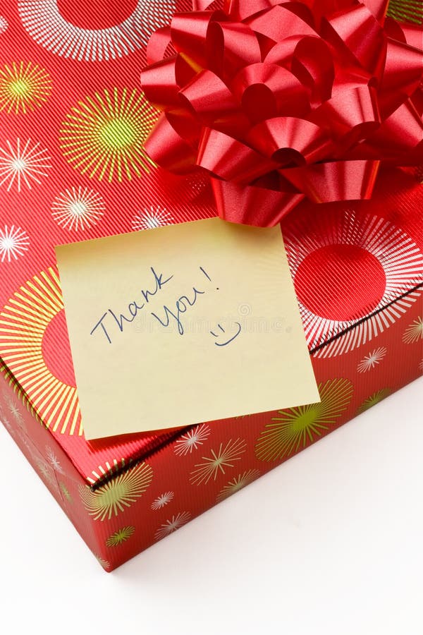 Thank you note and gift stock image. Image of christmas - 16964923