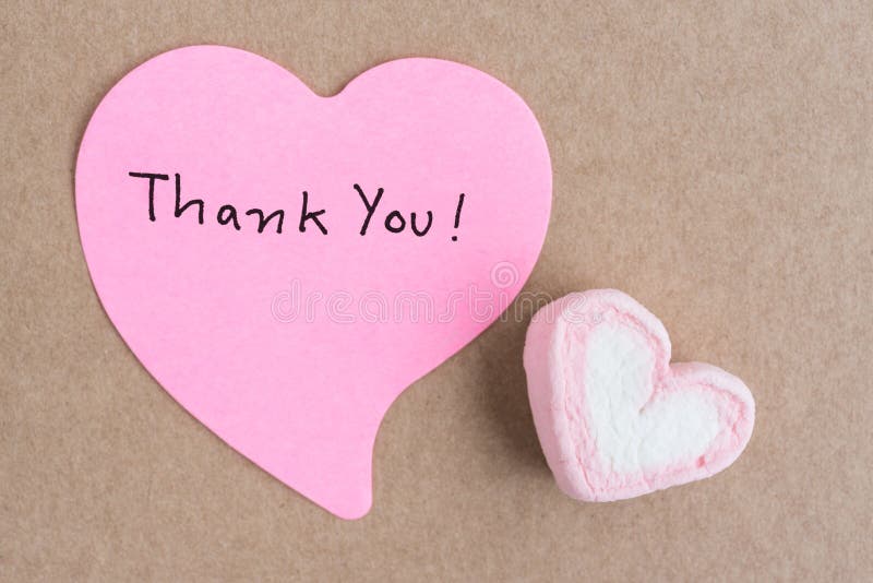 Thank You Note in Heart Shape Paper Stock Photo - Image of horizontal ...