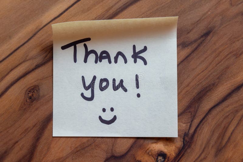 A Thank You Note is Written on a Piece of Paper Stock Photo - Image of ...
