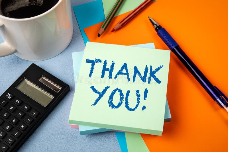 Thank You. Notepad with Text on Office Table Stock Photo - Image of ...