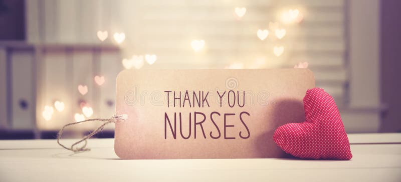 Thank You Nurses Message with a Red Heart Stock Photo - Image of ...