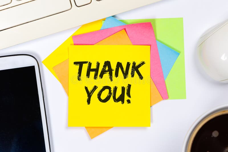 Thank You Office Business Concept on a Desk Stock Photo - Image of ...