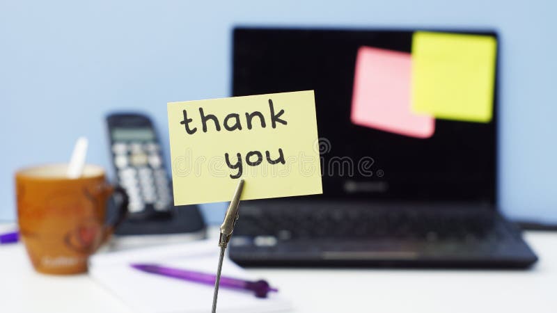 Thank you memo stock photo. Image of note, announcement - 35362802