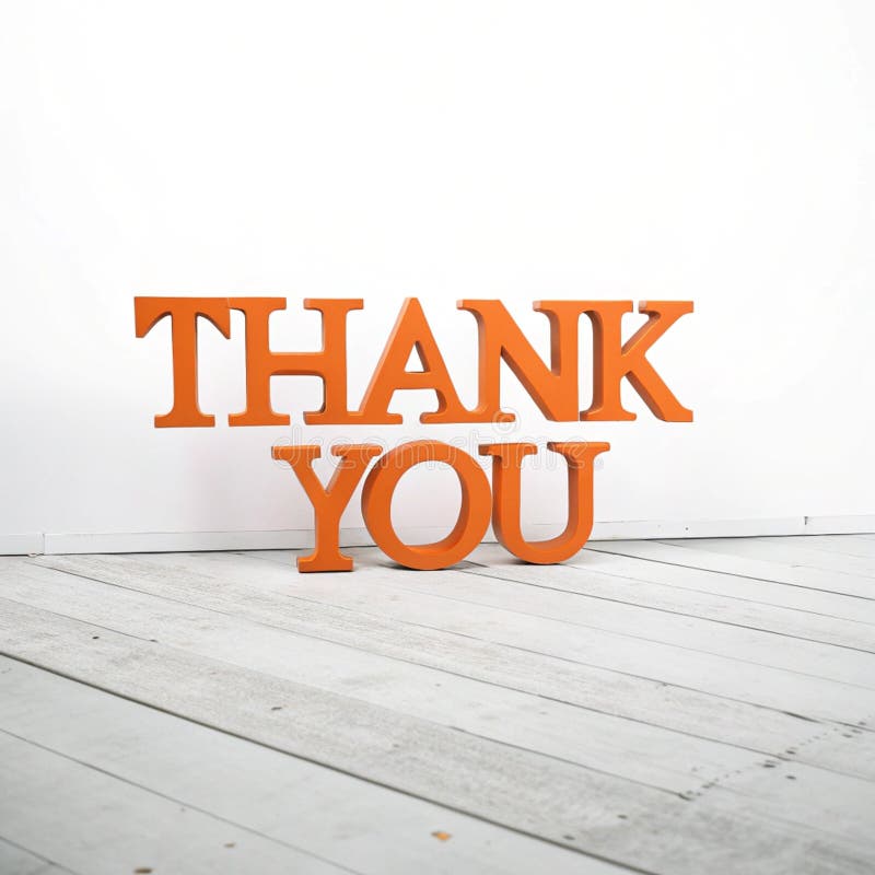 Thank You Orange Lettering Isolated on Transparent Background Stock ...