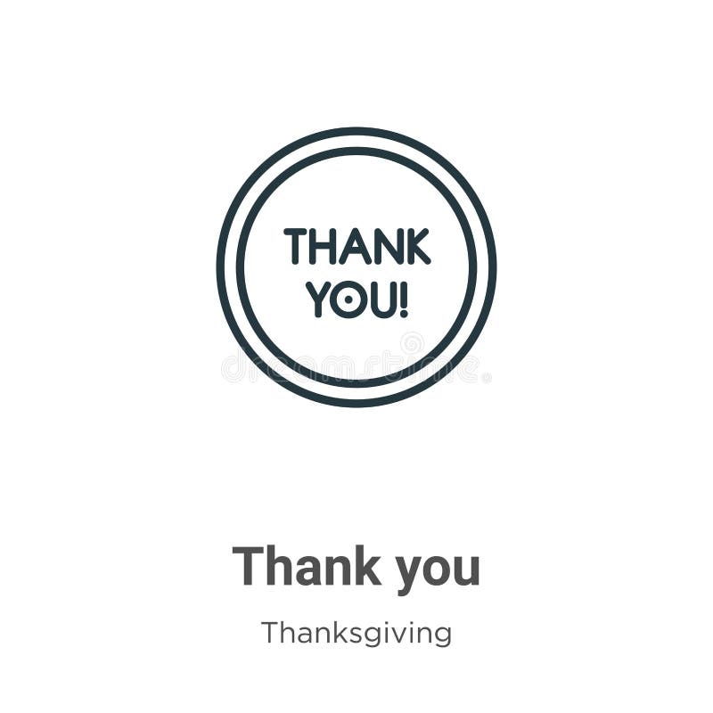Thank You Outline Vector Icon Thin Line Black Thank You Icon Flat