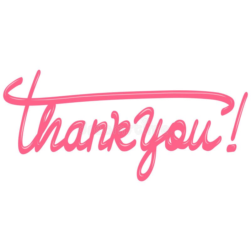 Thank You Pink Text Lettering Calligraphy Vector Stock Vector ...