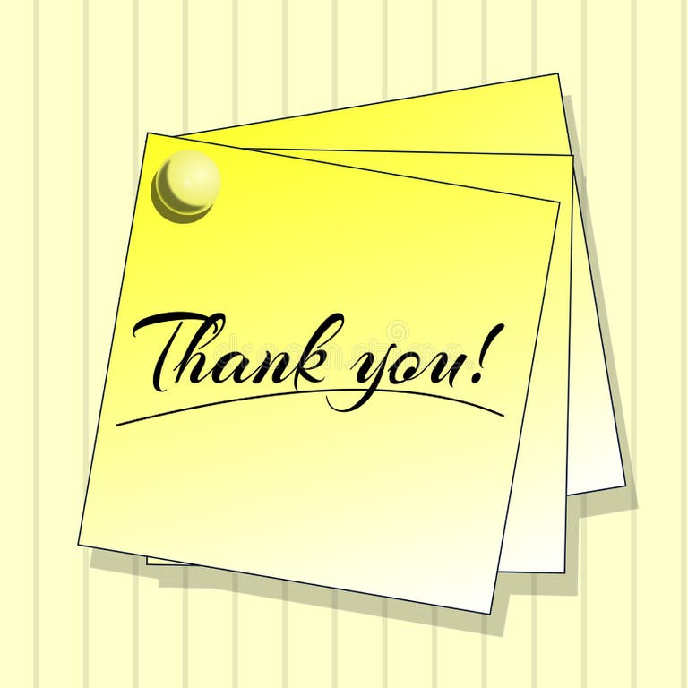 Thank You Post-it on Background Stock Illustration - Illustration of ...