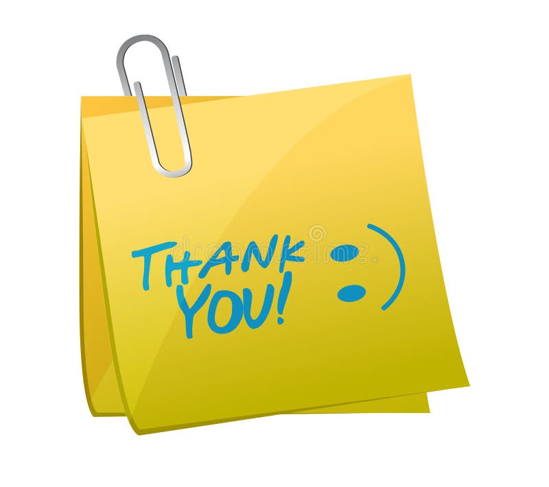 Thank You Post-it on Background Stock Illustration - Illustration of ...