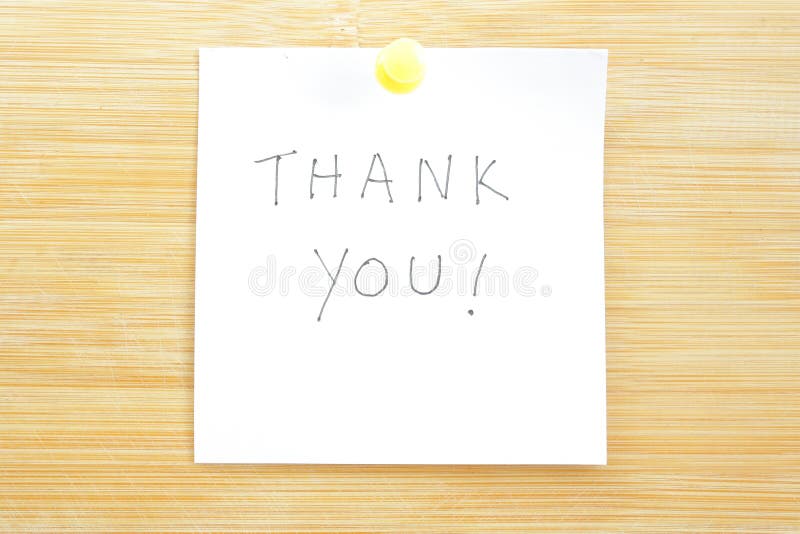 Thank You Post-it Note stock photo. Image of table, correspondence ...