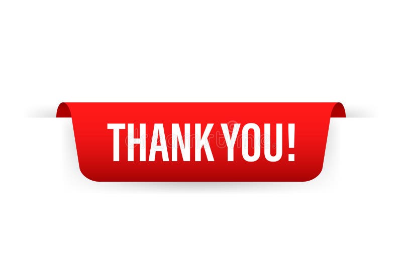 Thank You Red Ribbon, Label Icon Vector Design. Vector Illustration ...