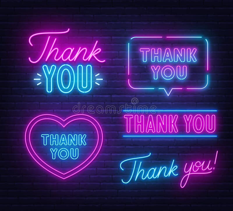 Thank You Neon Sign Stock Illustrations – 457 Thank You Neon Sign Stock ...