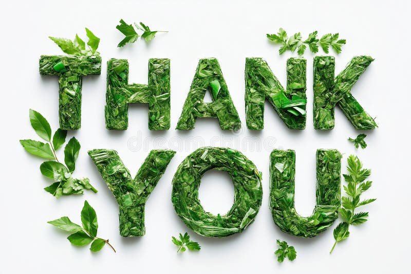THANK YOU in the Shape of Green Recycling Logo on a White Background ...