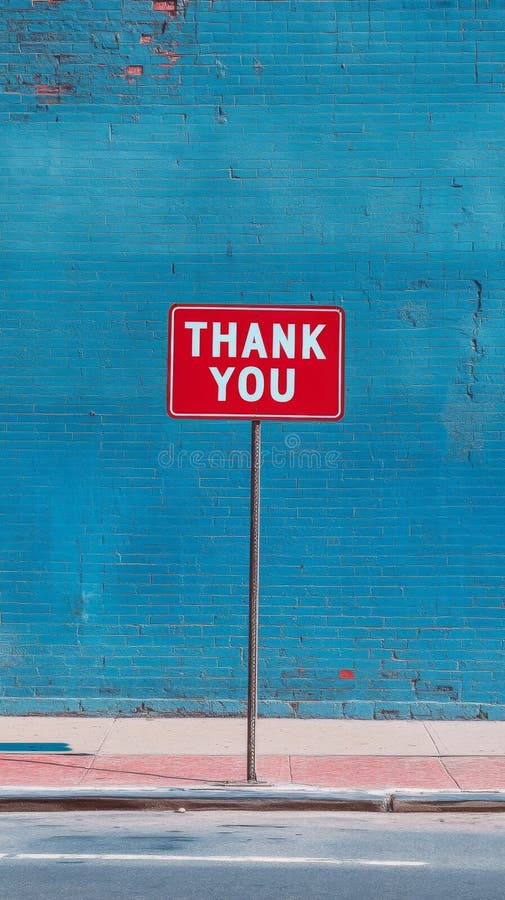Thank You Sign on a Colorful Wall Background Stock Illustration ...